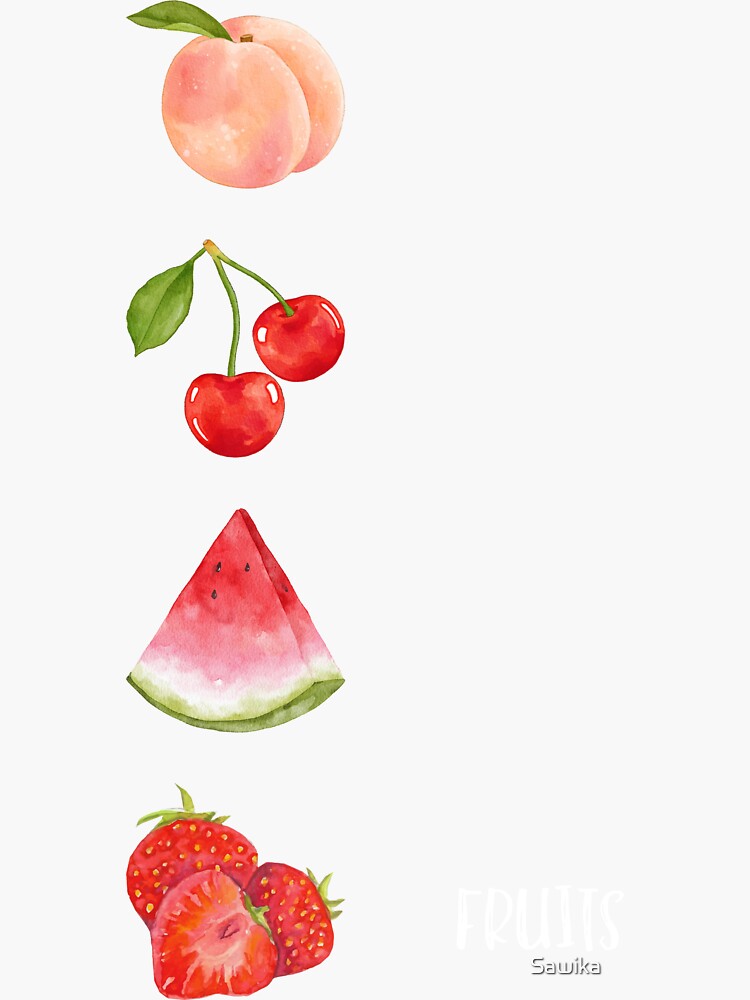 "Fruits aesthetics" Sticker for Sale by Sawika | Redbubble