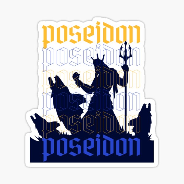 "Poseidon" Sticker for Sale by Mirksaz-designs | Redbubble