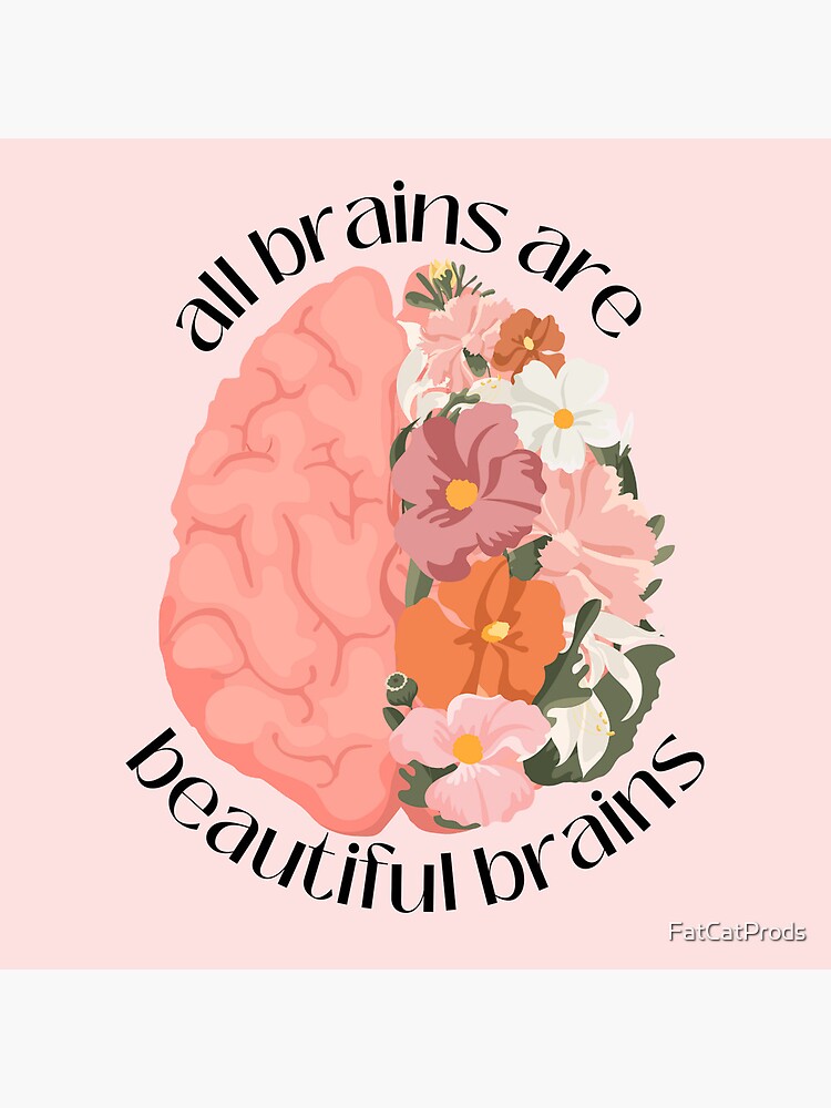 "All brains are beautiful brains" Acrylic Block for Sale by FatCatProds ...