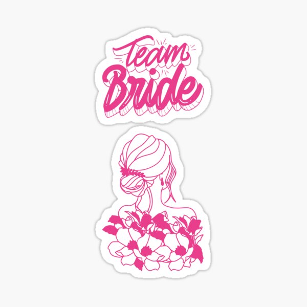 "Team Bride Wedding Bachelorette Party" Sticker for Sale by Ansitansi ...