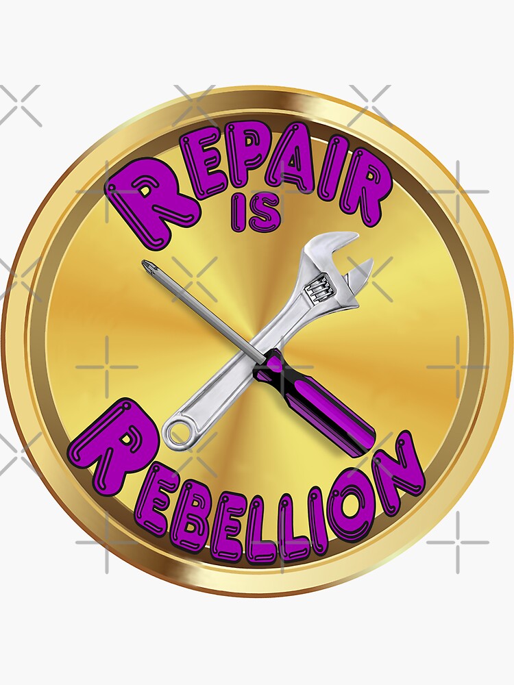 " Repair is Rebellion- tools - purple" Sticker for Sale by Kestrelle ...
