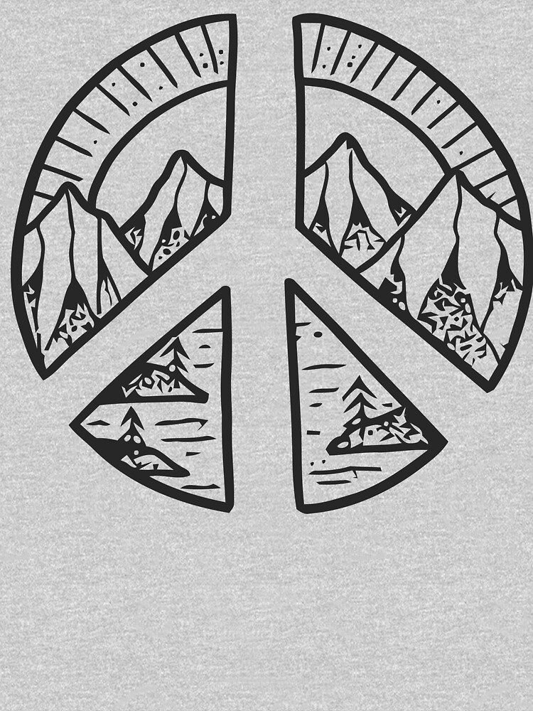 "Peace Sign and Mountain Design" T-shirt for Sale by LeCouleur ...