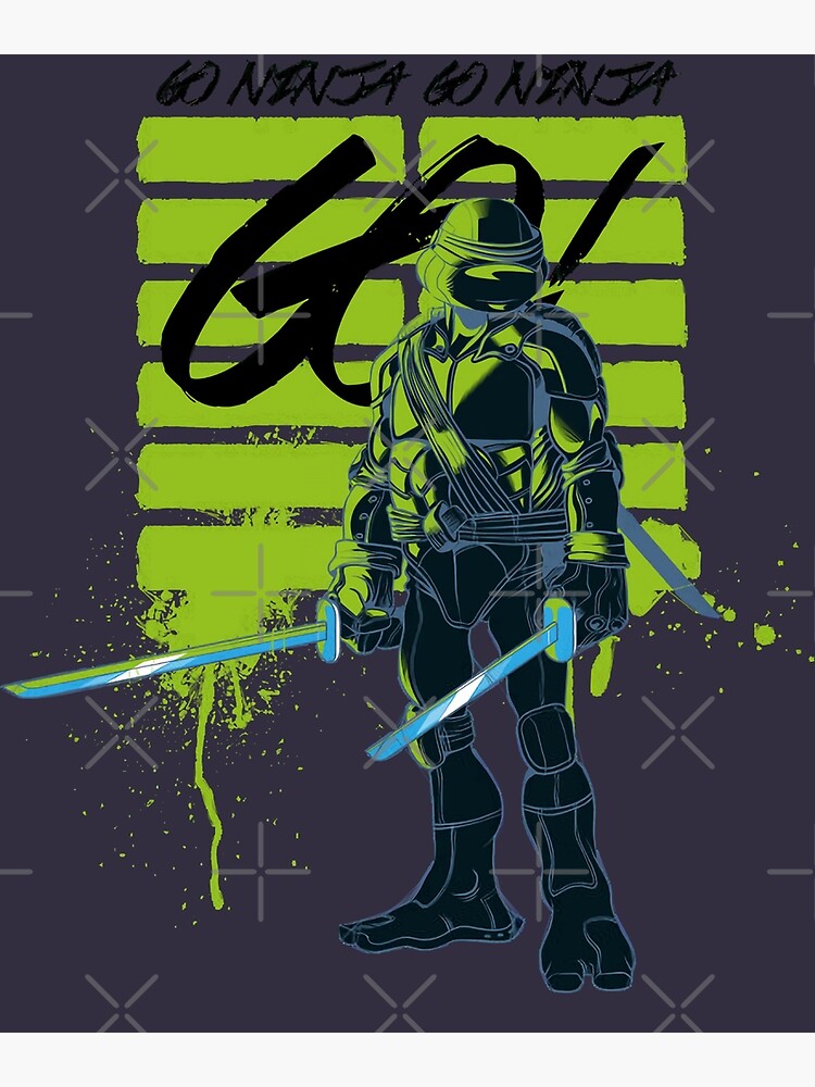 "Gold Turtles Comic Go Ninja Go Ninja Go" Poster for Sale by ...