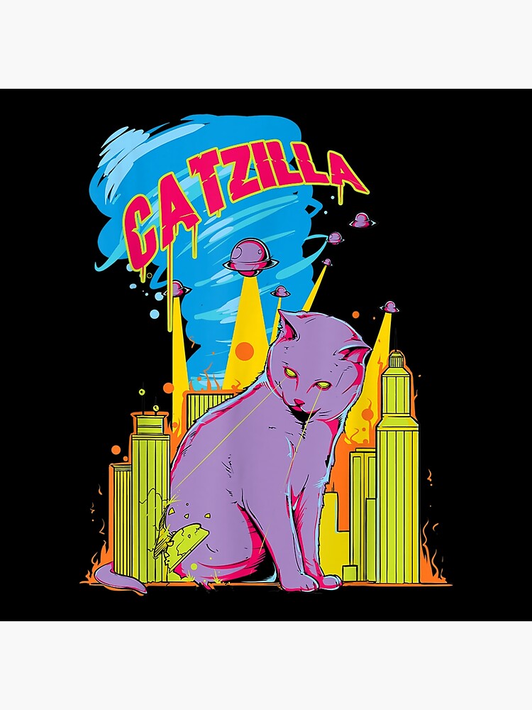 "Giant Cat Catzilla Monster Wreaks Havoc In Japan T" Poster for Sale by ...