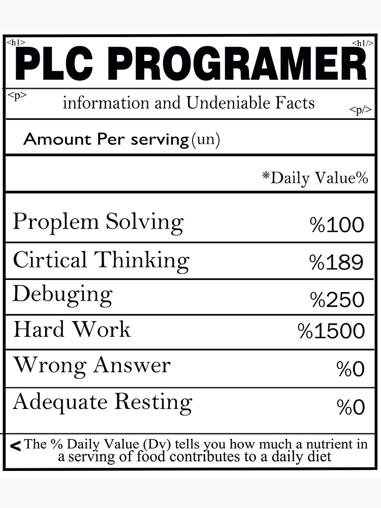 "Funny Programmer Nutrition Facts" Sticker for Sale by S0kar | Redbubble