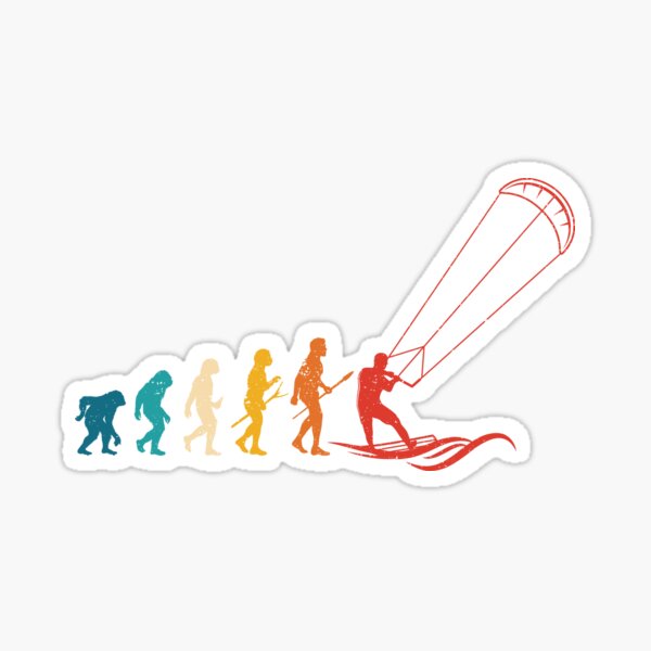 "Funny Kite Surfing Kite Surfing Evolution" Sticker for Sale by Yanyo ...