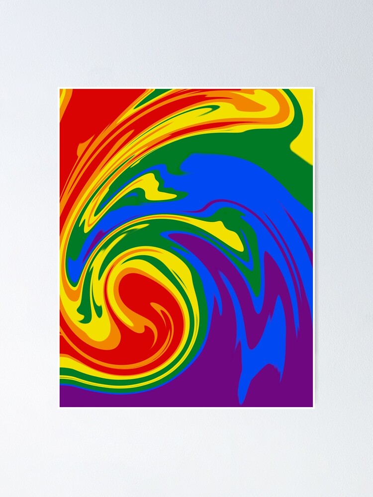Pride Flag Rainbow Swirl Poster For Sale By Raccoondoodles Redbubble