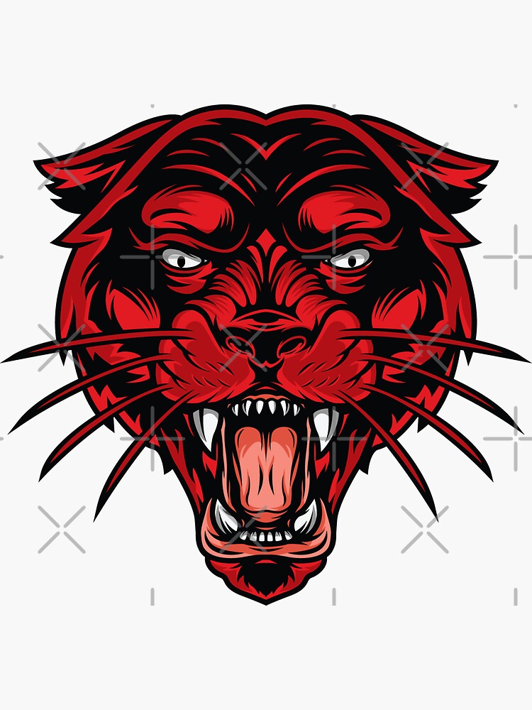 "Red Panther" Sticker for Sale by Dilibus | Redbubble