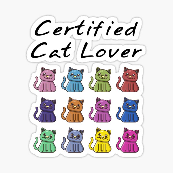 Pegatina «Amante de los gatos divertidos certificado como merchandising ...