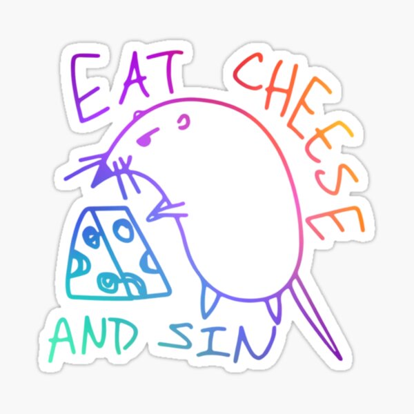 "Funny Rat, Eat Cheese and Sin" Sticker for Sale by teefloor | Redbubble