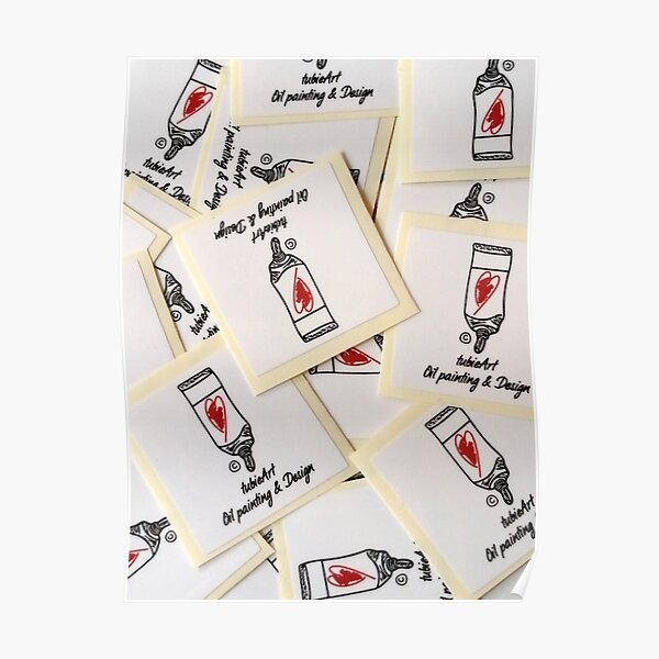 "Paint tube stickers & Pink - Art tools with Hearts " Poster for Sale ...