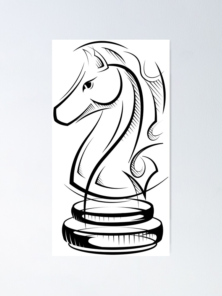 "Chess figure illustration of horse" Poster by AndreMi | Redbubble