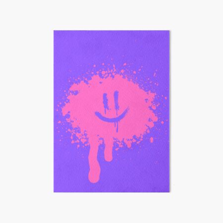 "Neon Splatter Smiley Face" Art Board Print for Sale by Simovations ...