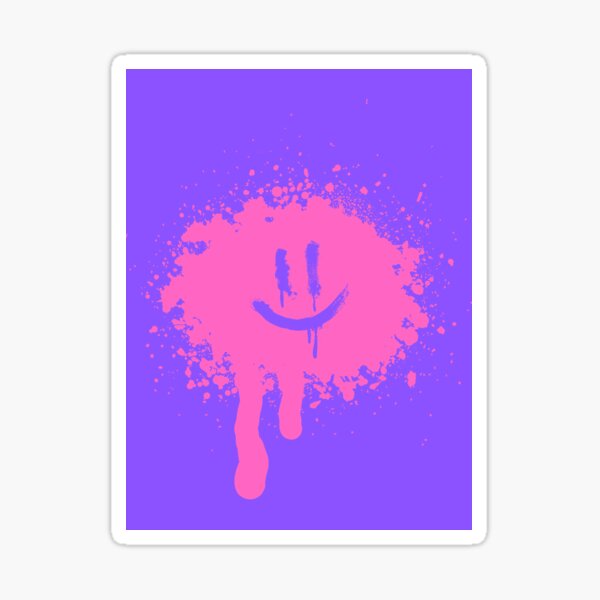 "Neon Splatter Smiley Face" Sticker for Sale by Simovations | Redbubble