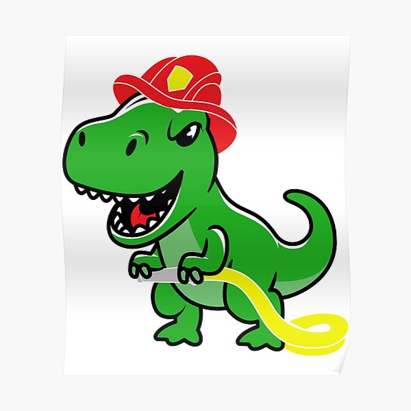 "Dinosaur Firefighter 2022" Poster for Sale by longdigital | Redbubble