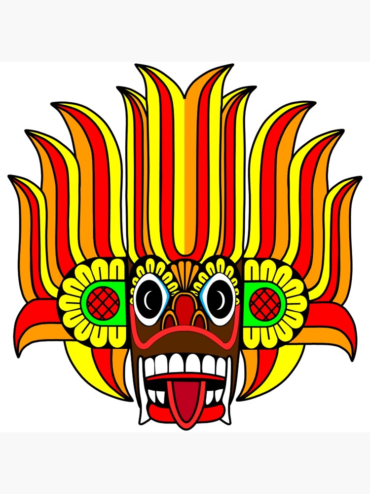 "Ginidel Yaka Sri Lanka Traditional Demon Mask for T - shirts" Poster ...
