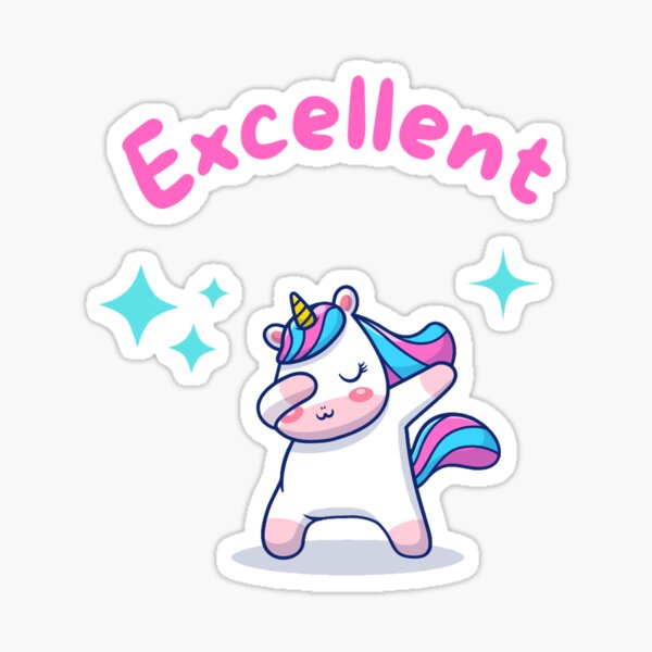 "unicorn Excellent" Sticker for Sale by GetNew | Redbubble