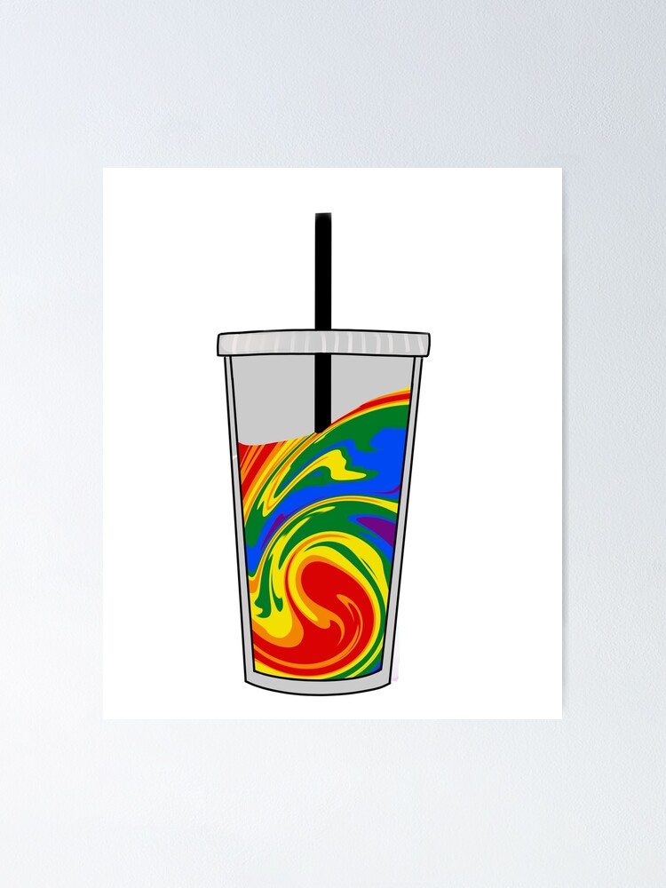"Rainbow pride drink" Poster for Sale by Raccoondoodles | Redbubble