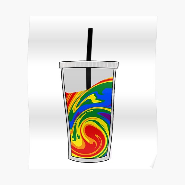 "Rainbow pride drink" Poster for Sale by Raccoondoodles | Redbubble