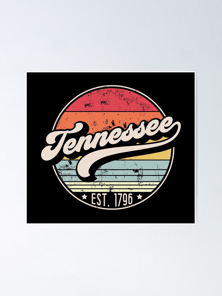 "Retro Tennessee Distressed Sunset Design" Poster for Sale by ...