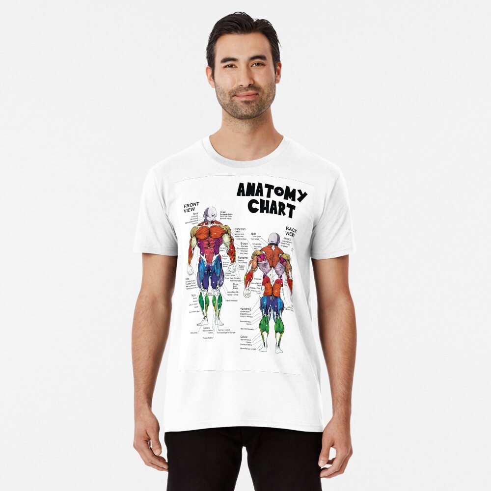 "Jiren Muscle Chart - Anatomy Diagram - Anime Gym Motivational" Poster ...