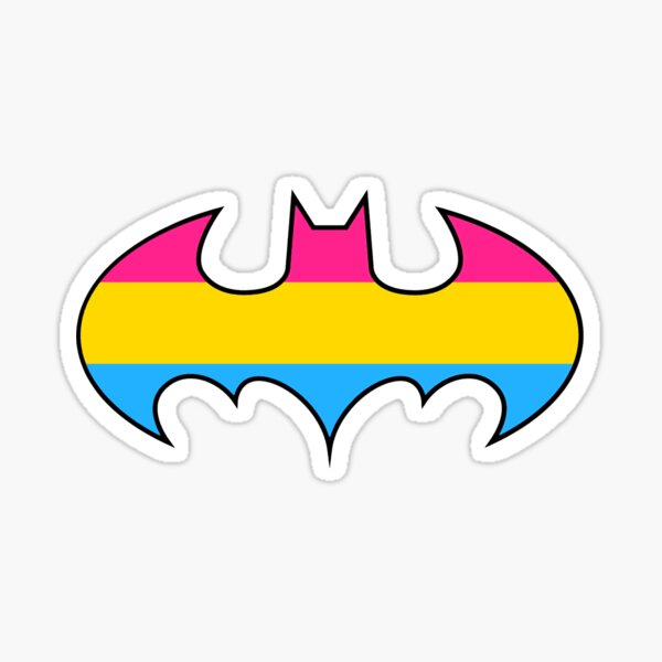 "Pansexual Batsy Logo" Sticker for Sale by ElisWish | Redbubble