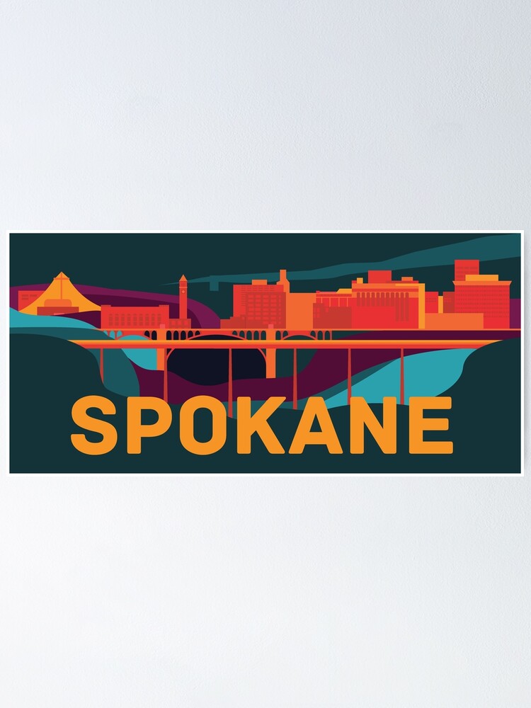 "Abstract Spokane Cityscape" Poster by SkySlate | Redbubble