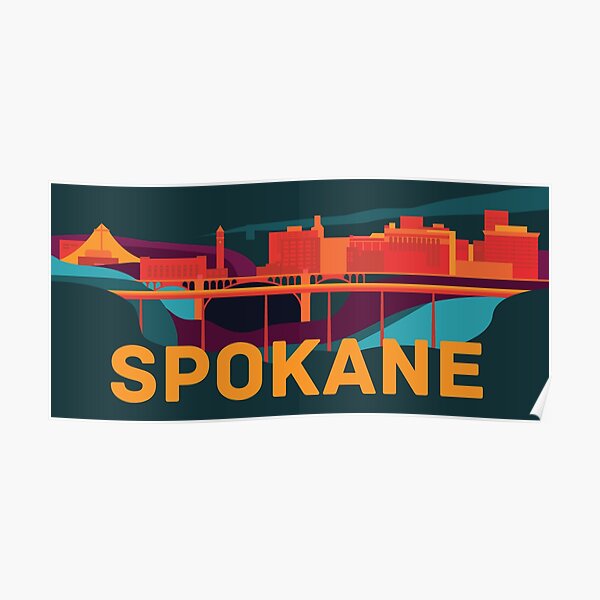 "Abstract Spokane Cityscape" Poster by SkySlate | Redbubble