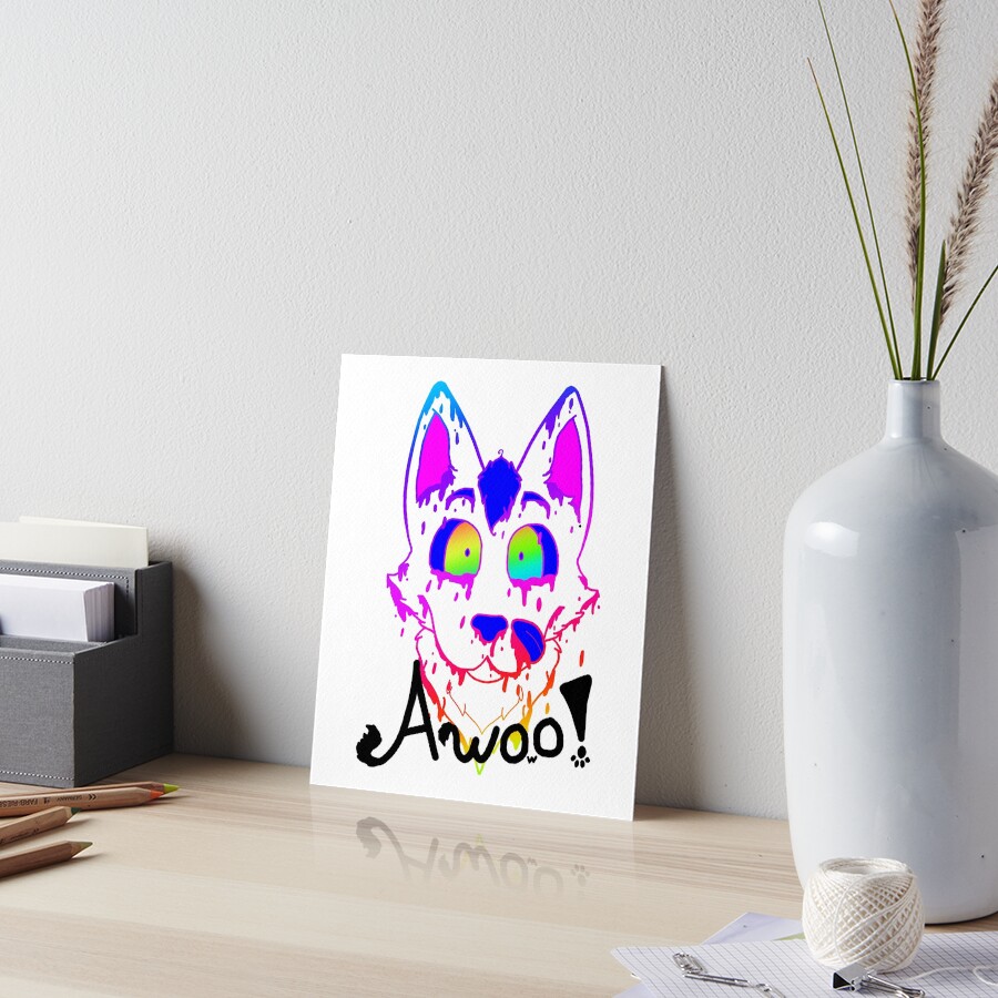 "Rainbow Furry Awoo " Art Board Print for Sale by TheErrant | Redbubble