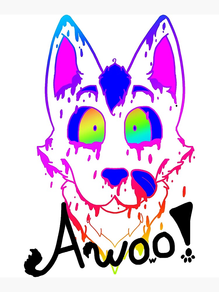 "Rainbow Furry Awoo " Poster for Sale by TheErrant | Redbubble