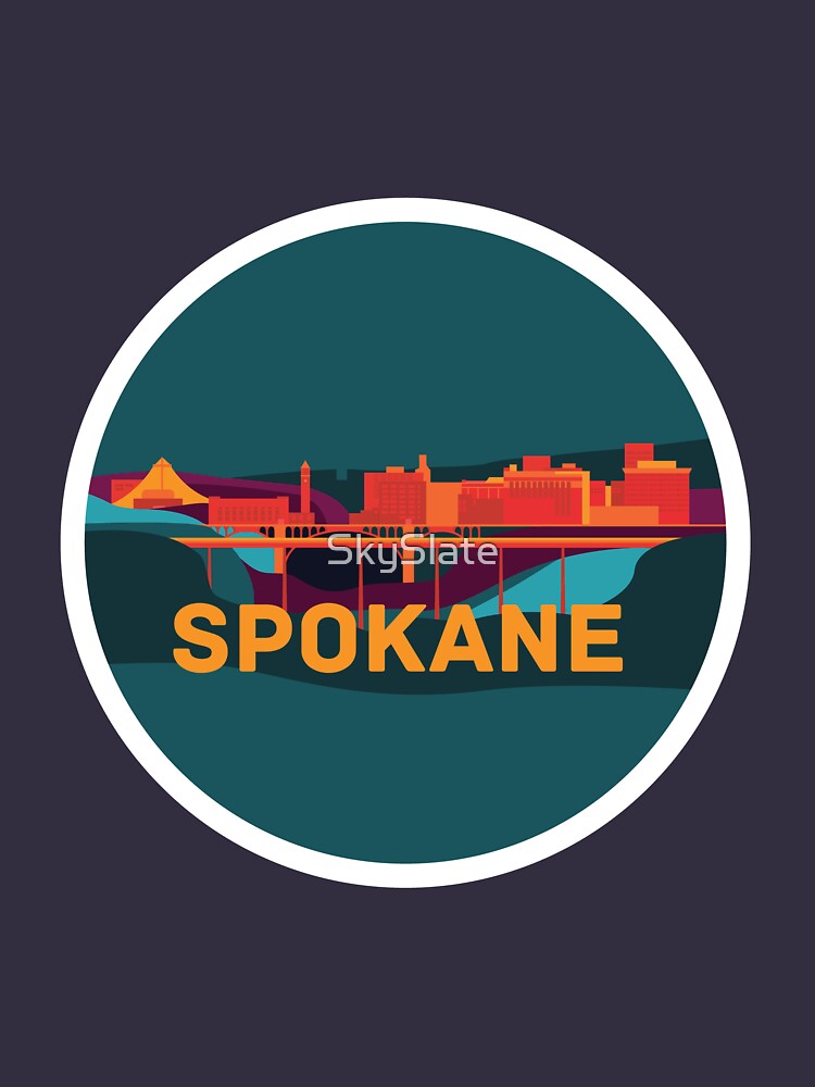 "Abstract Spokane Sticker" T-shirt for Sale by SkySlate | Redbubble ...