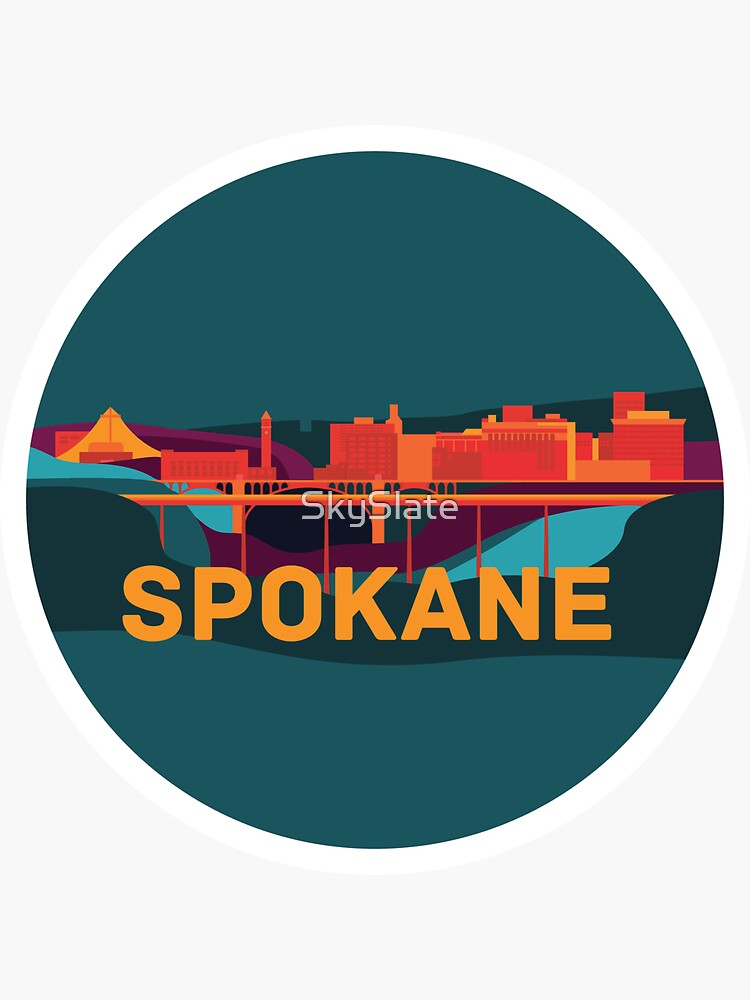 "Abstract Spokane Sticker" Sticker for Sale by SkySlate | Redbubble