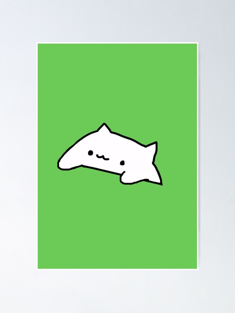Cute Green Bongo Cat Poster For Sale By Sunii Berry Redbubble