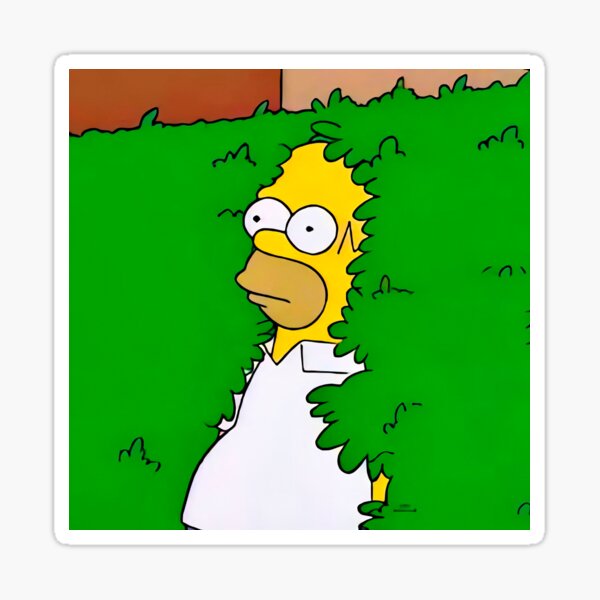 "Homer in the Bushes Meme" Sticker for Sale by catoro | Redbubble