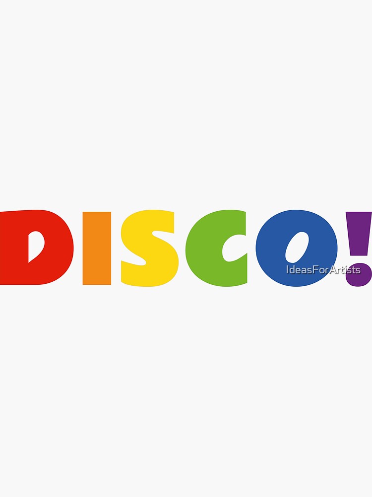"DISCO - rainbow text" Sticker for Sale by IdeasForArtists | Redbubble
