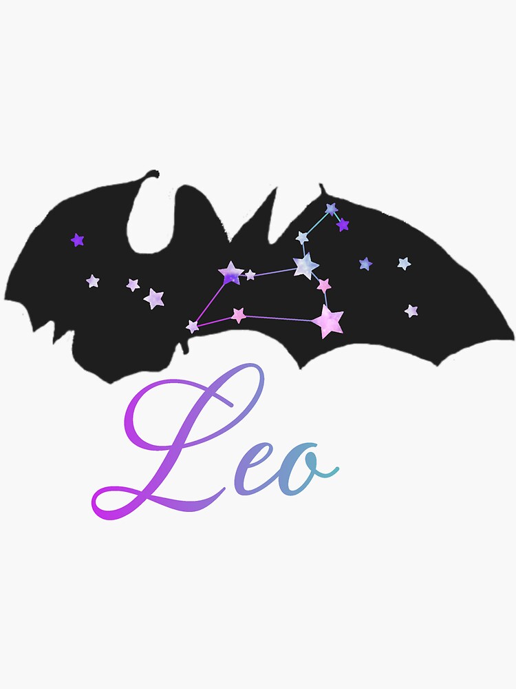 "Zodiac Bat Leo" Sticker for Sale by PrettyGrimGhoul | Redbubble