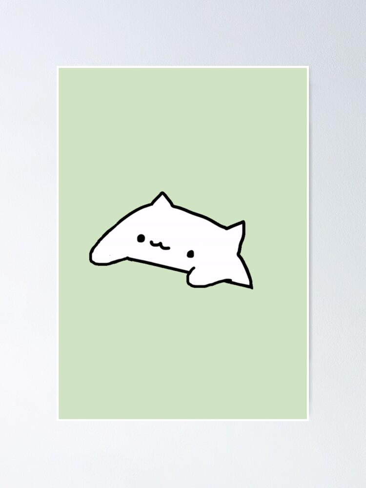 "Cute pastel green bongo cat" Poster for Sale by sunii-berry | Redbubble
