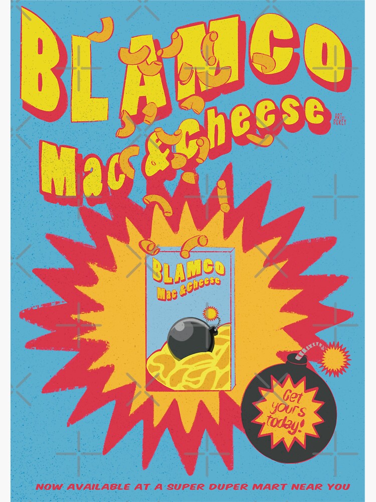 "Blamco Mac & Cheese" Sticker for Sale by ArtByPokey | Redbubble