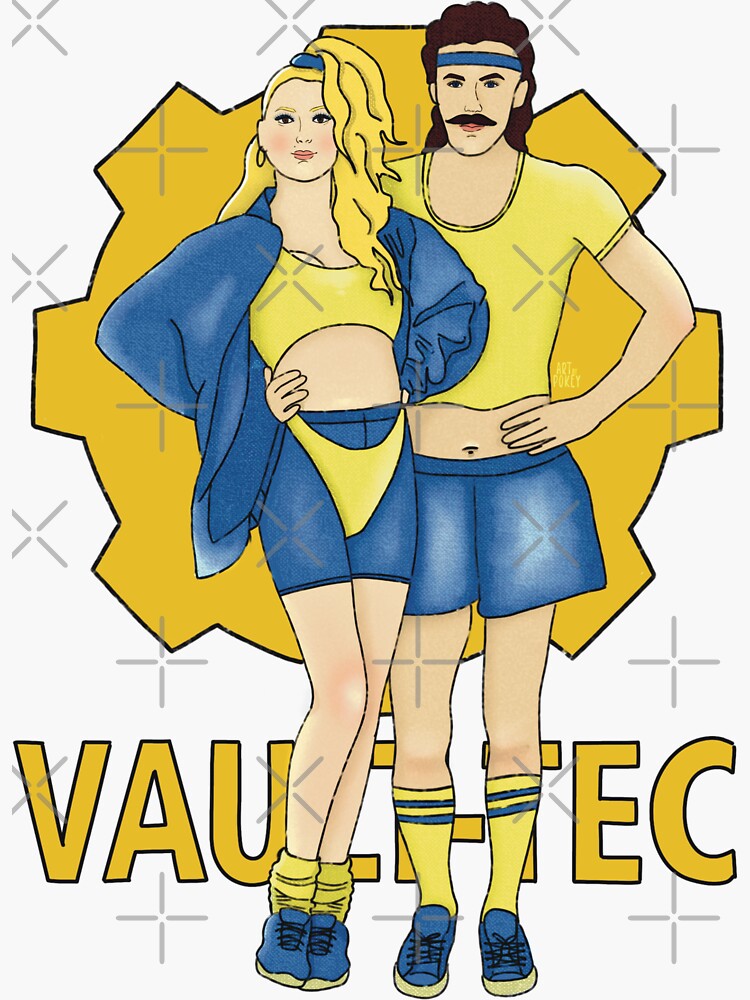 "Vault Tec in the 80s (Logo Version)" Sticker for Sale by ArtByPokey ...