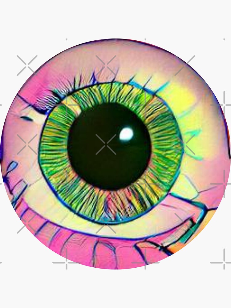 "Trippy Eyeball" Sticker for Sale by Shiablue | Redbubble