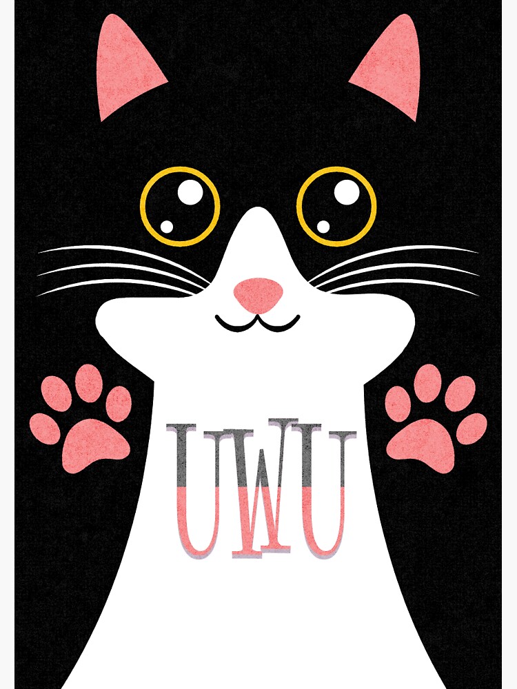 "uwu happy cat emoticon - funny emoji" Sticker for Sale by Mystic-Soul ...