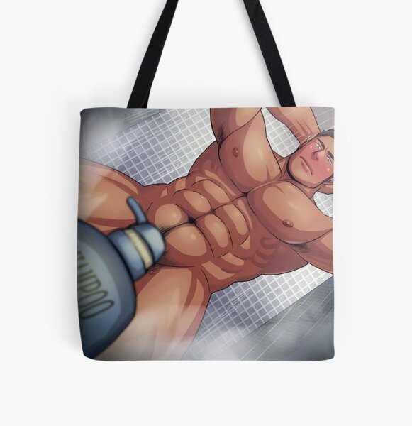 "bara tiddies and abs, sexy six pack bara muscular beefcake hunk, bara" Tote Bag for Sale by ...