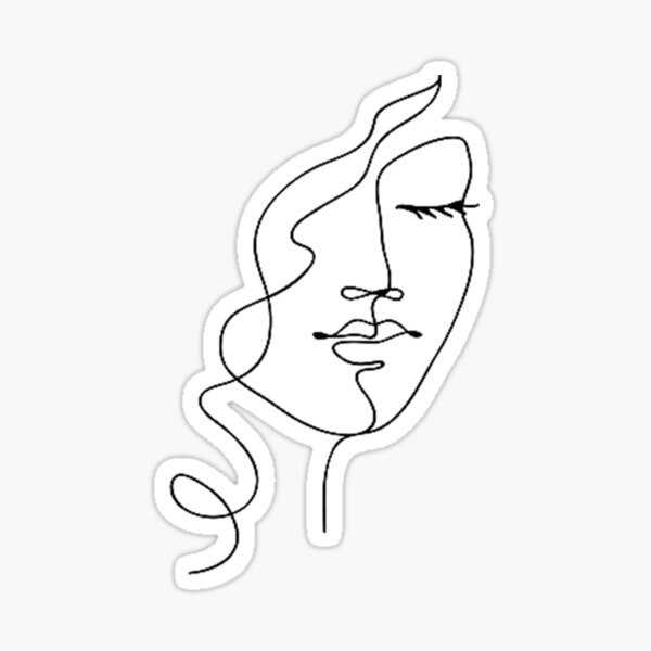 "woman face" Sticker for Sale by amharref | Redbubble