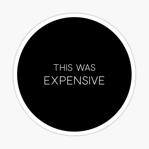 "This Was Expensive" Sticker for Sale by Deluxine | Redbubble