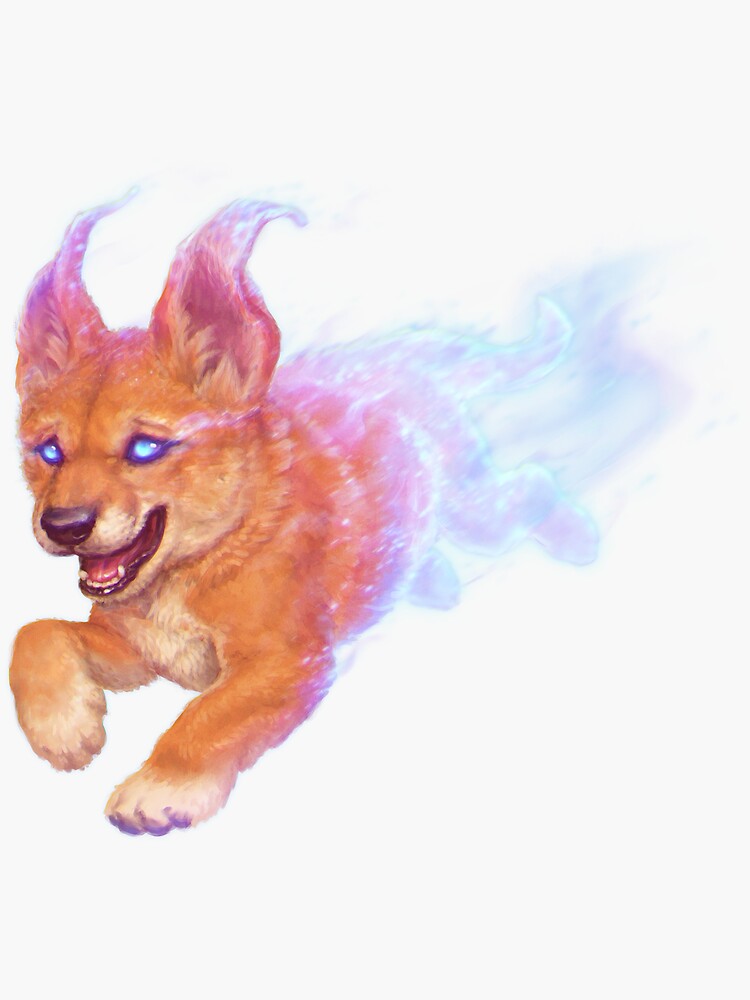 "Blink Dog Pup" Sticker for Sale by ArcanaGames | Redbubble