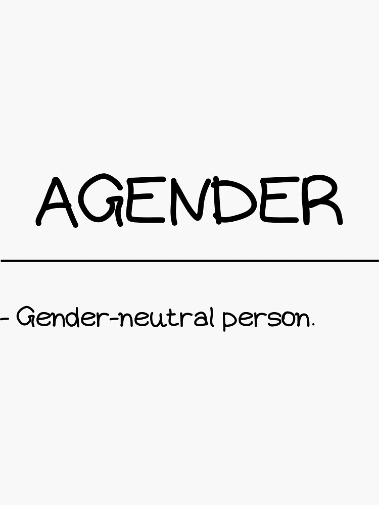 "Agender gender definition" Sticker for Sale by knezlazar | Redbubble