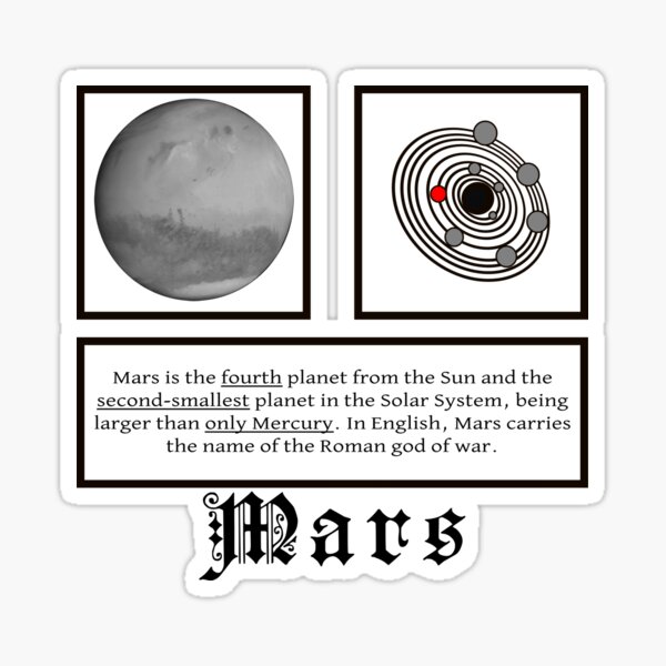 "Mars | Info about the planet Mars" Sticker for Sale by RepublicOfSwag ...