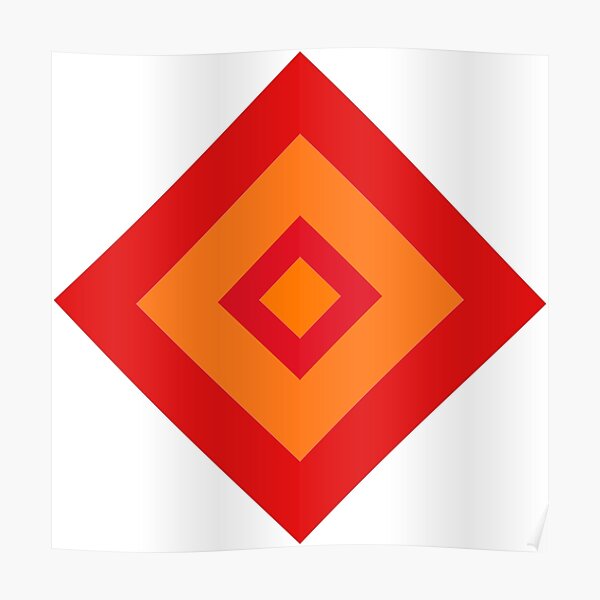 "Red & Orange Diamond" Poster for Sale by RetroCave | Redbubble
