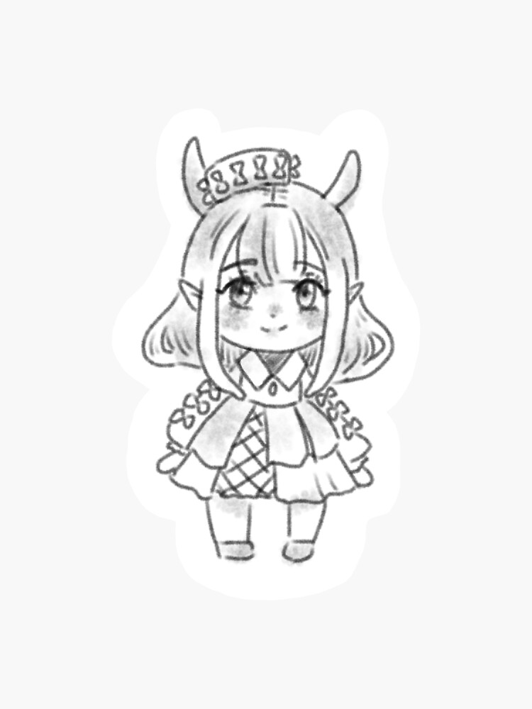 "Ninomae Ina’nis Chibi Sketch" Sticker for Sale by MineralMoon05 ...
