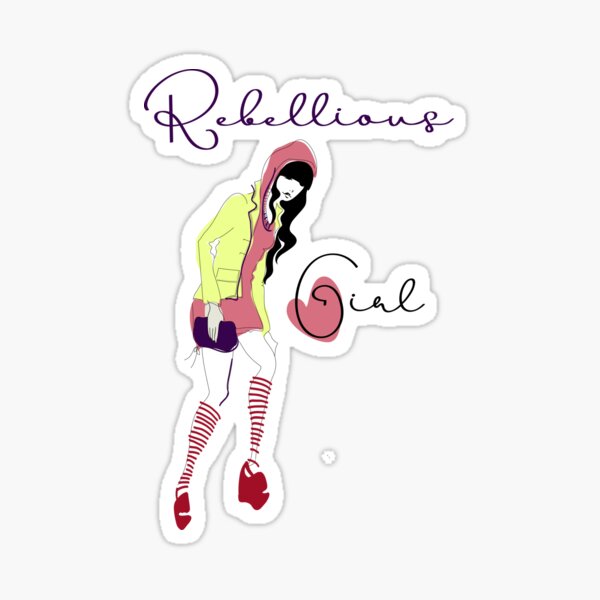 "Rebellious fashion Girl" Sticker for Sale by mbensdesign | Redbubble